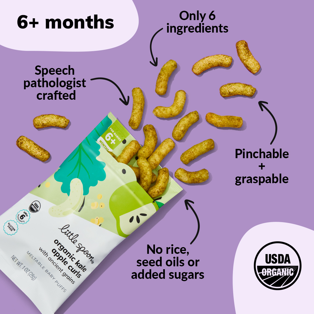 Organic Kale Apple Curls | Organic Baby Snacks - Little Spoon