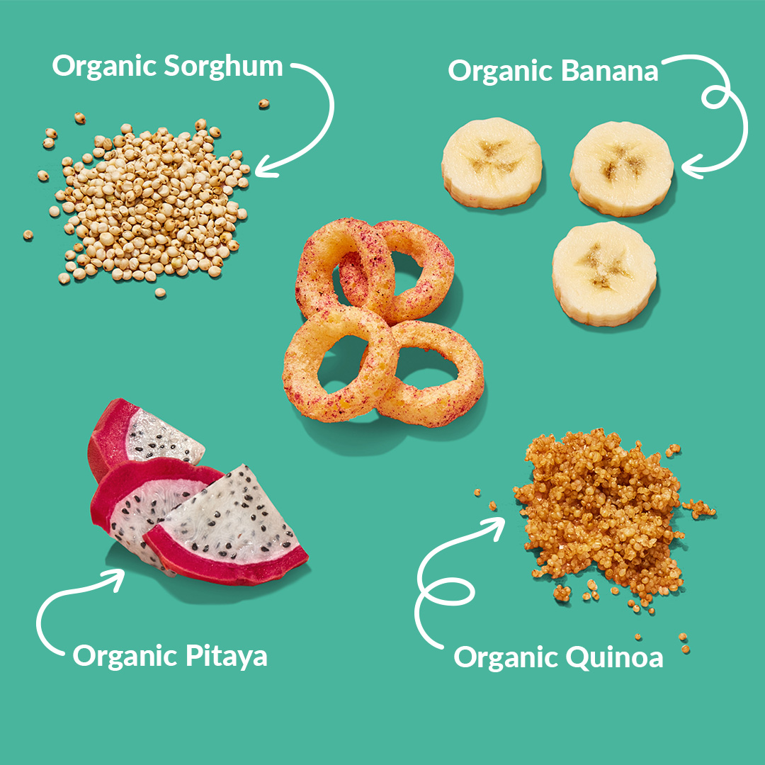 Organic Banana Pitaya Rings | Organic Baby Puffs - Little Spoon